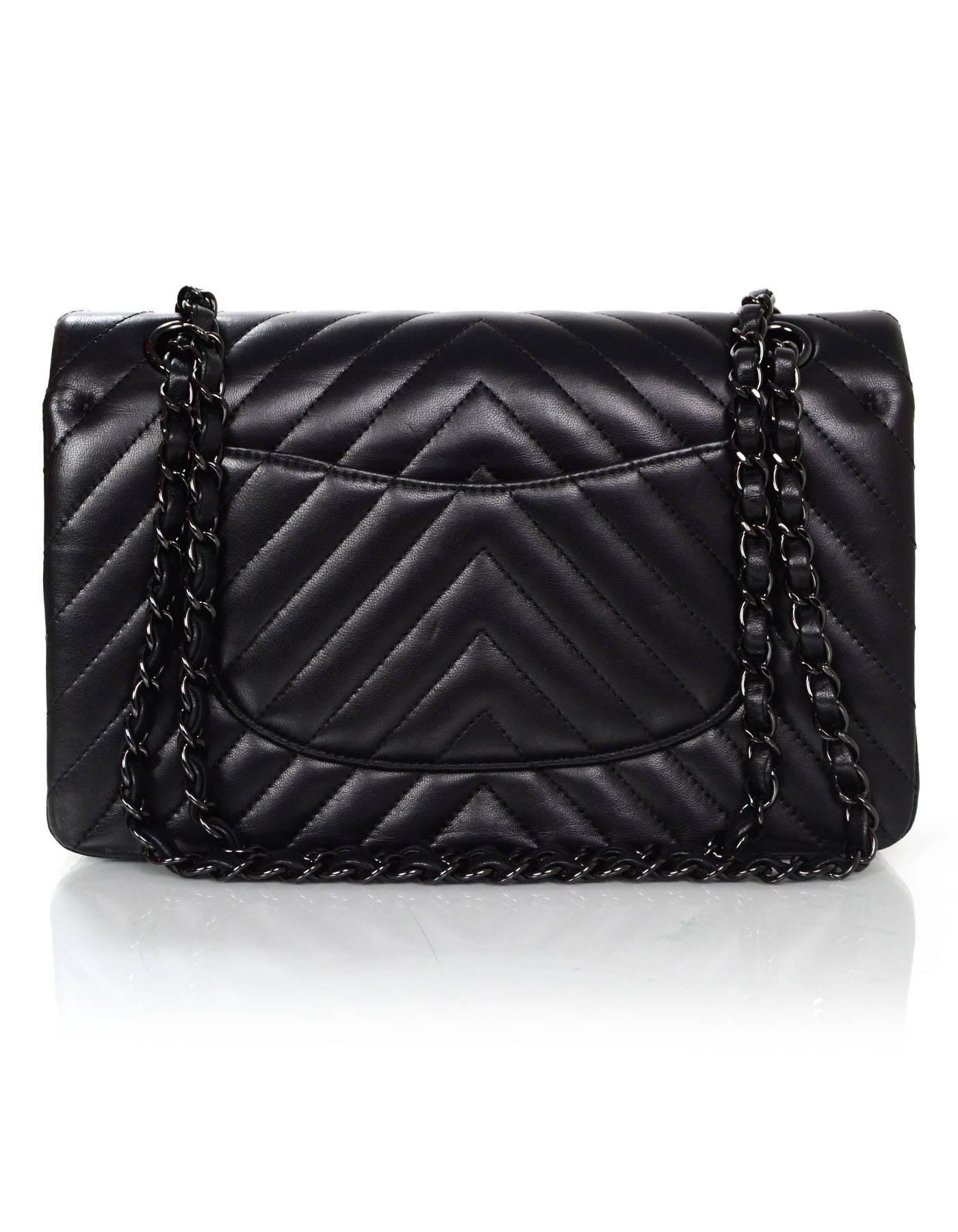 Chanel RARE Chevron SO Black 10" Double Flap Classic Bag at 1stDibs ...