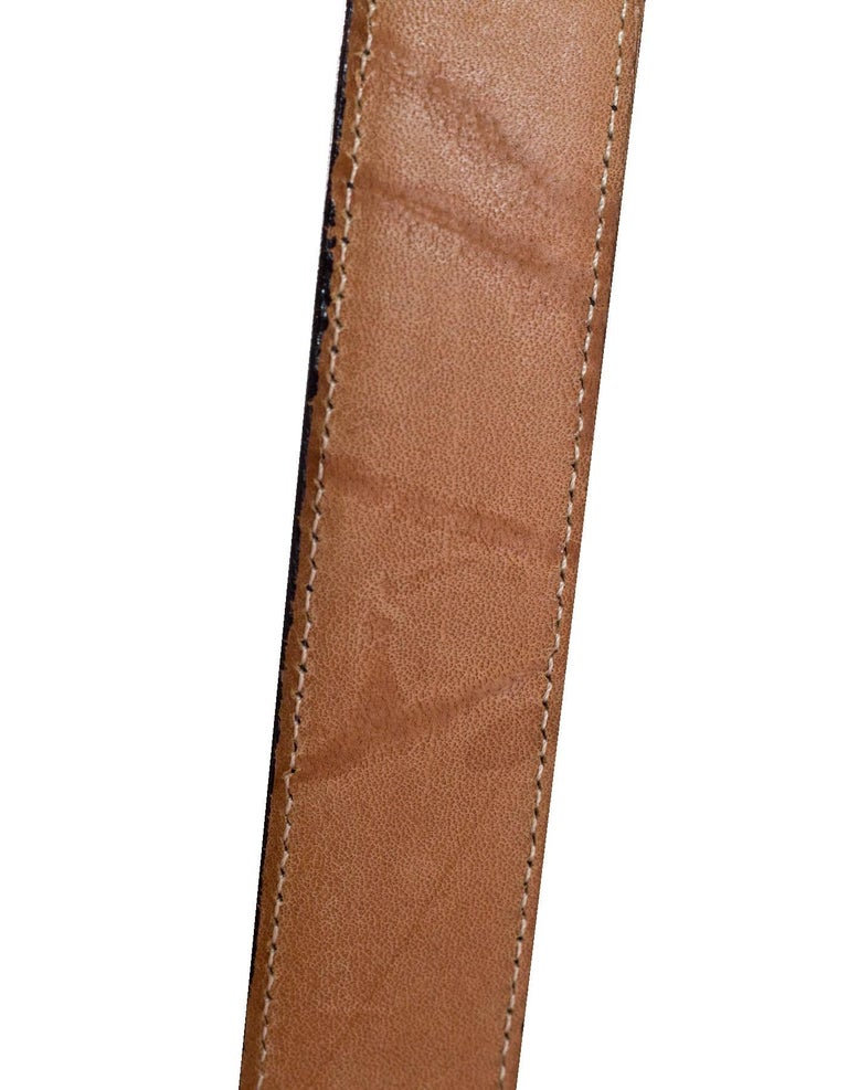 Kieselstein-Cord Sterling Silver Frog Buckle and Black Embossed Leather ...