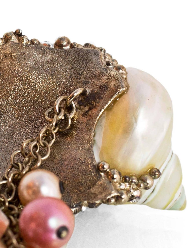 Chanel Pink and White MOP Shell Drop Necklace For Sale at 1stDibs ...