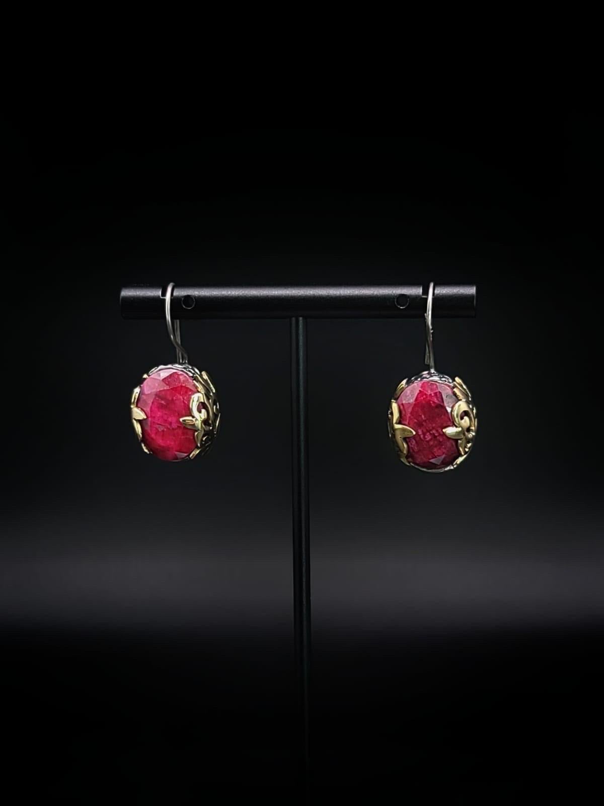 A.Jeschel Elegant Large Indian Ruby faceted earrings For Sale at ...