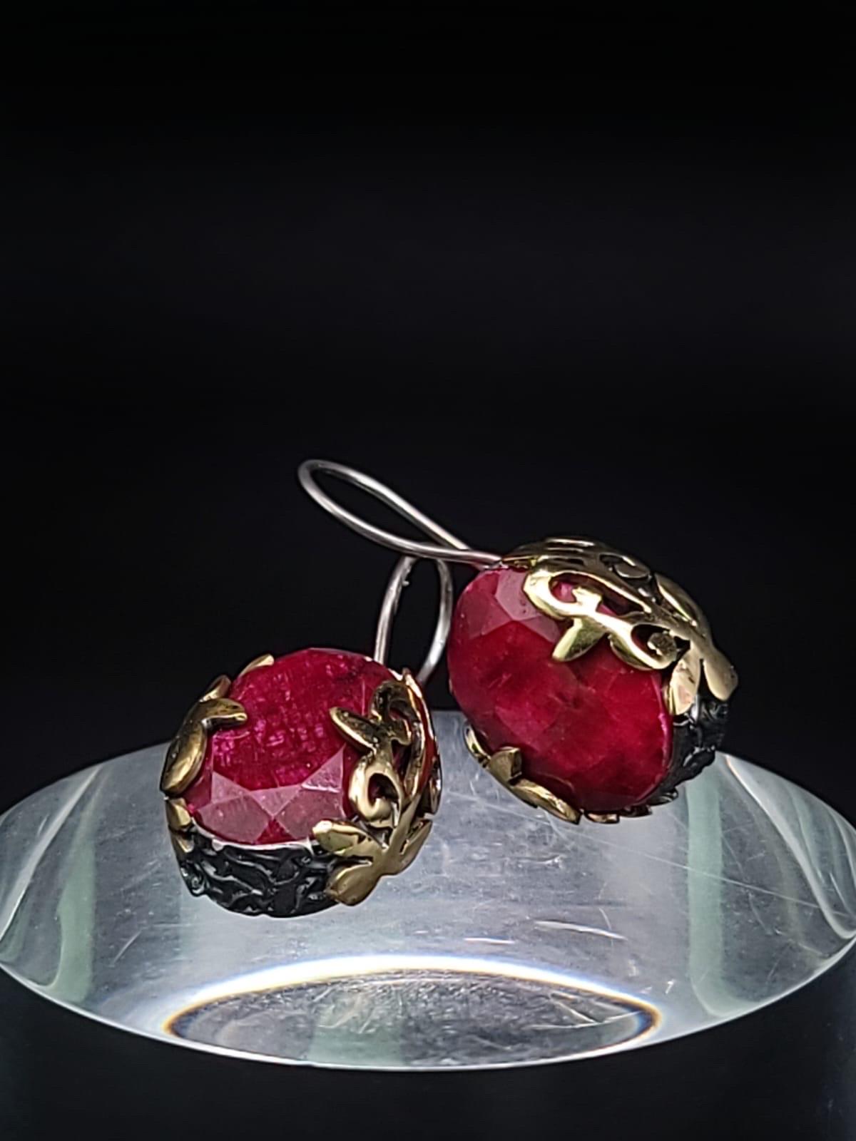 A.Jeschel Elegant Large Indian Ruby faceted earrings For Sale at ...