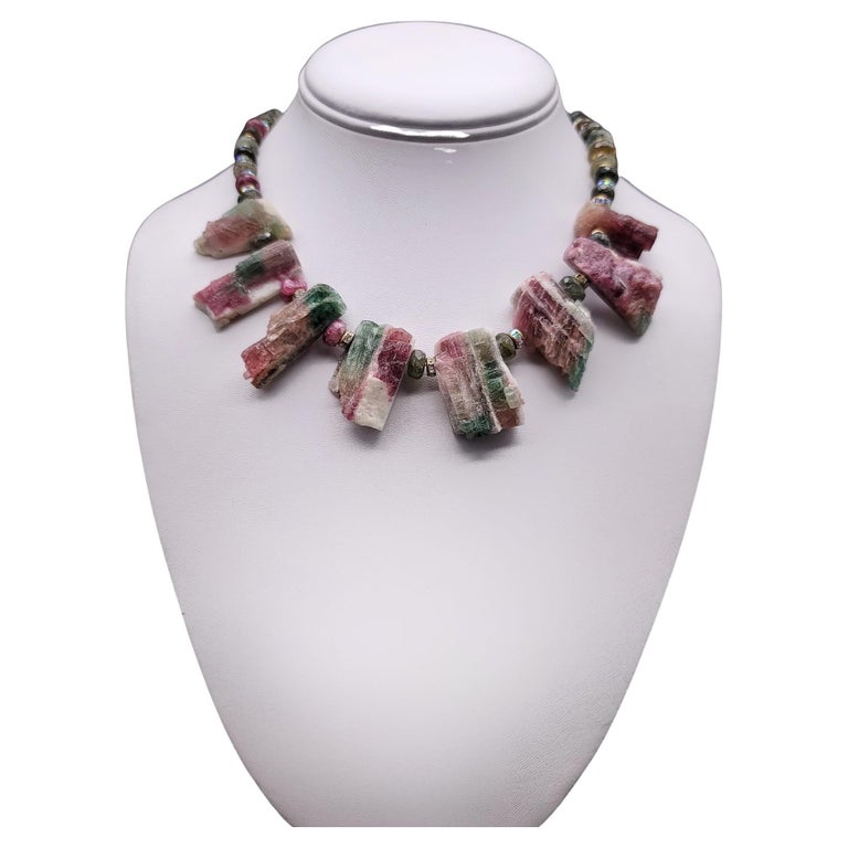 A.Jeschel Stunning Brazilian Tourmaline Geode necklace. For Sale at 1stDibs