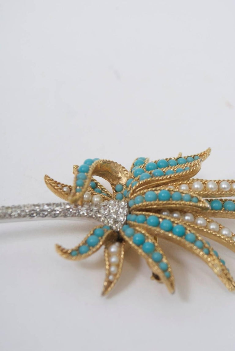 Boucher Brooch with Turquoise at 1stDibs