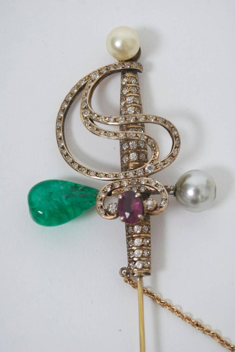 Sword-Shaped Stick Pin, France at 1stDibs