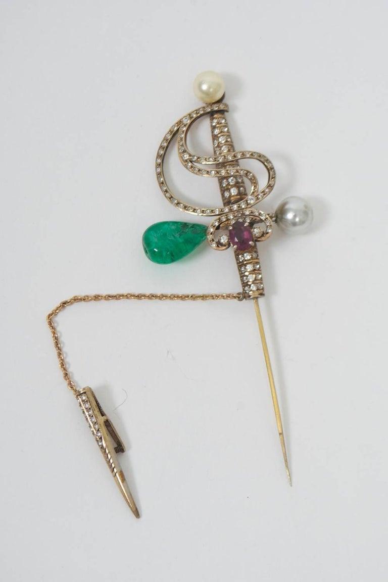 Sword-Shaped Stick Pin, France at 1stDibs
