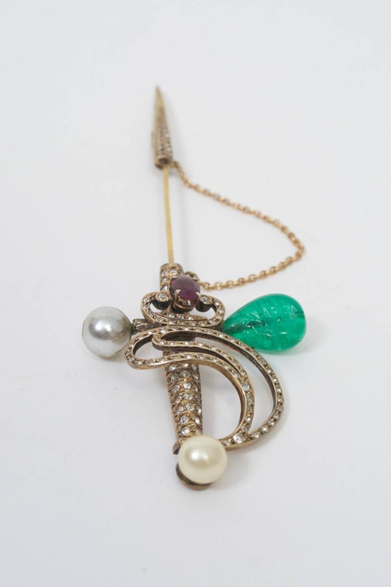 Sword-Shaped Stick Pin, France at 1stDibs