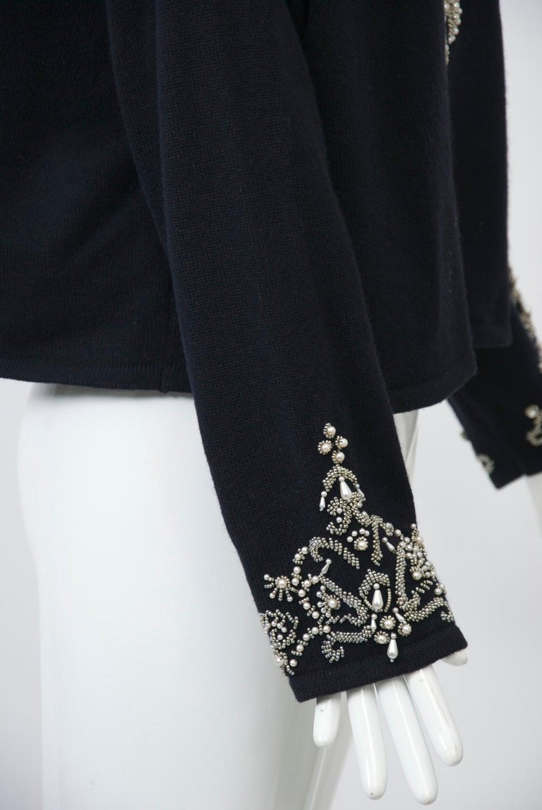 Donna Karan Beaded Cashmere Sweater For Sale at 1stDibs