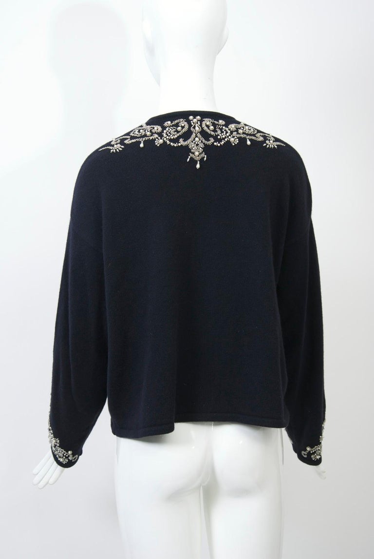 Donna Karan Beaded Cashmere Sweater For Sale at 1stDibs