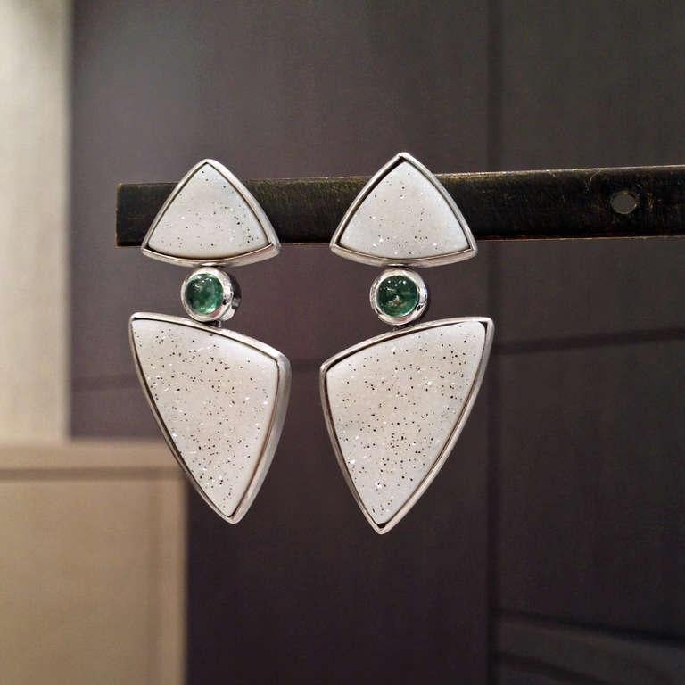 Antonio Bernardo One of a Kind Druzy Agate Green Tourmaline Dangle ...