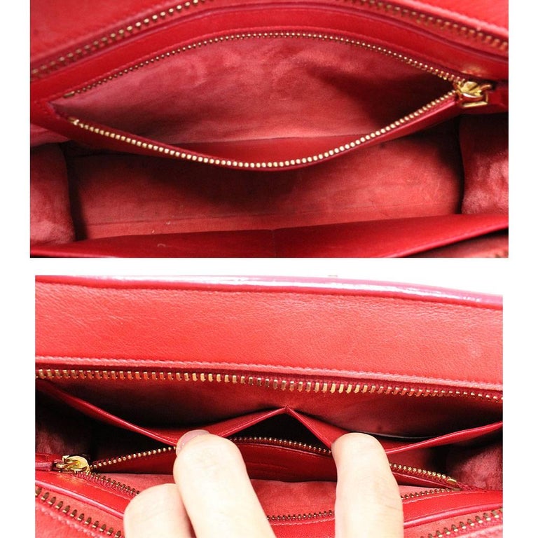 Yves Saint Laurent YSL Red Leather Gold Hardware Crossbody Handbag at ...