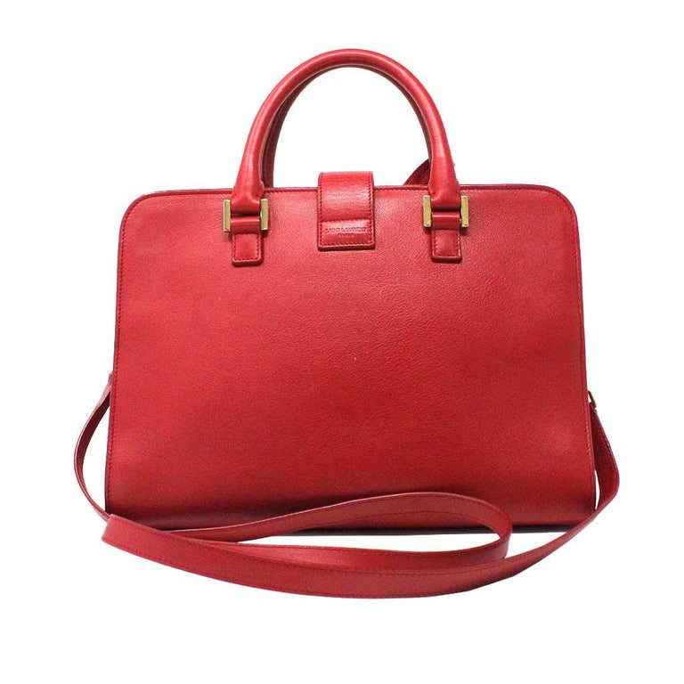 Yves Saint Laurent YSL Red Leather Gold Hardware Crossbody Handbag at ...