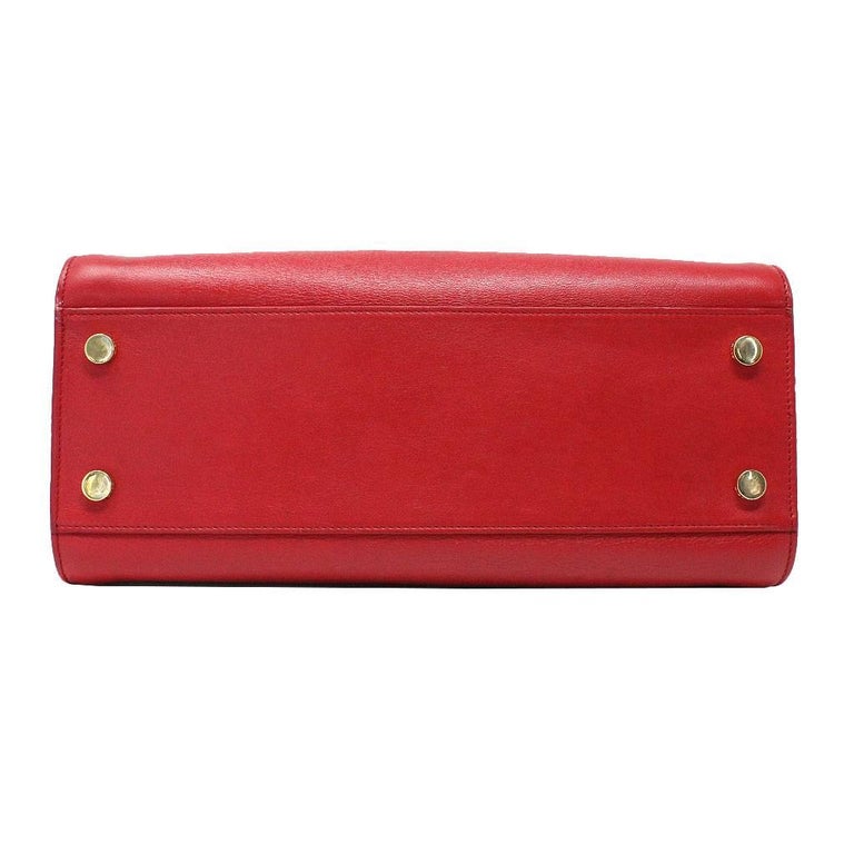 Yves Saint Laurent YSL Red Leather Gold Hardware Crossbody Handbag at ...