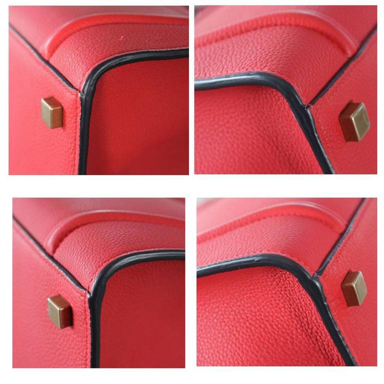 Celine Phantom Red Leather Limited Edition Luggage Tote Bag at 1stDibs