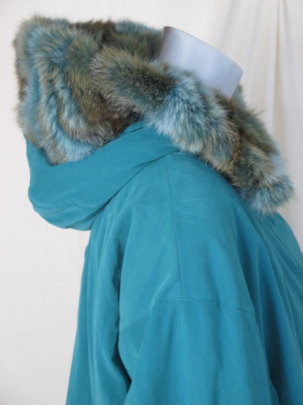 Outrageous reversible turquoise hooded fox fur coat at 1stDibs | belseta ps