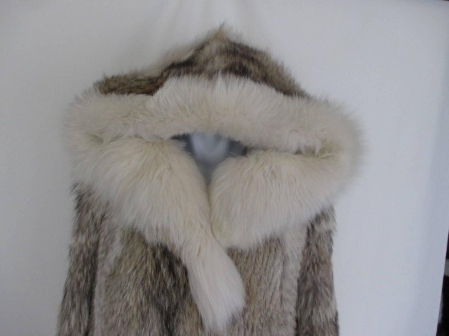rare wolf/coyote fur coat with huge hood at 1stdibs
