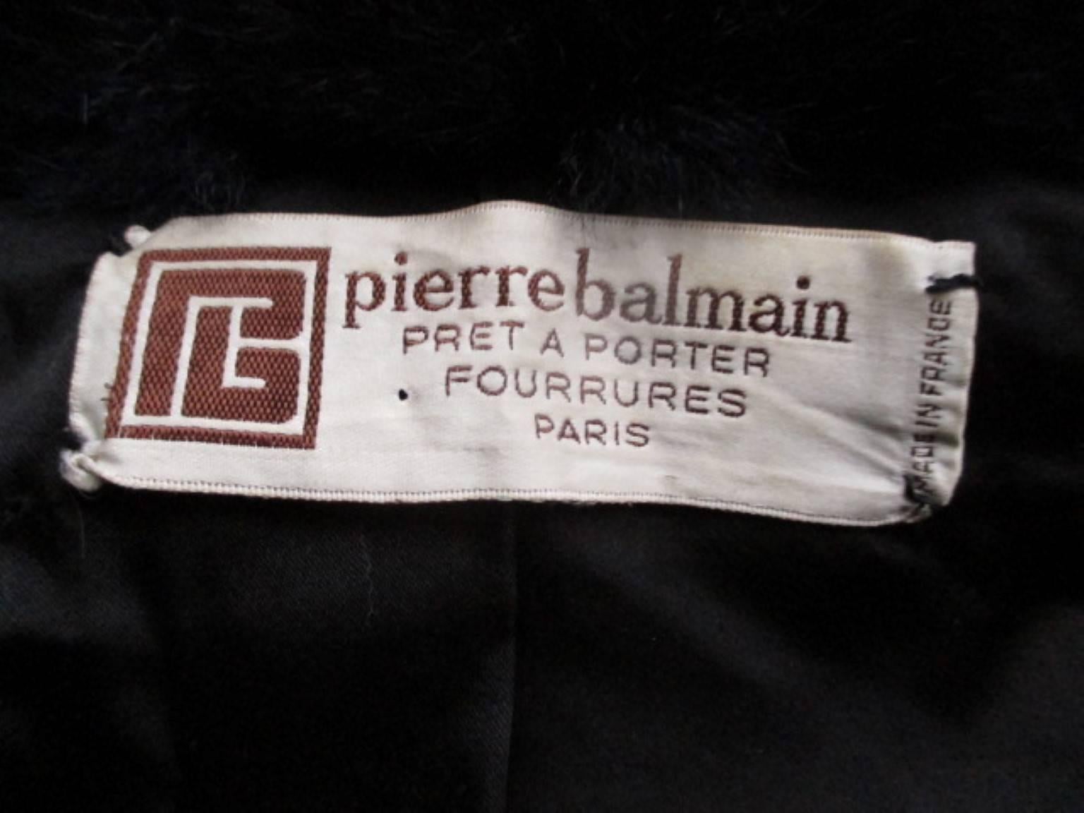 Pierre Balmain Dark Blue Fur Coat For Sale at 1stDibs | balmain fur ...