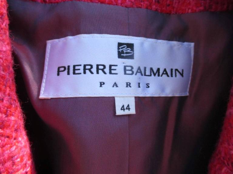 Pierre Balmain Paris red rose light wool jacket For Sale at 1stDibs ...