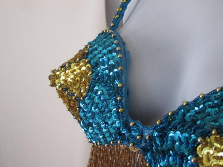 sequin fringe show bra at 1stDibs