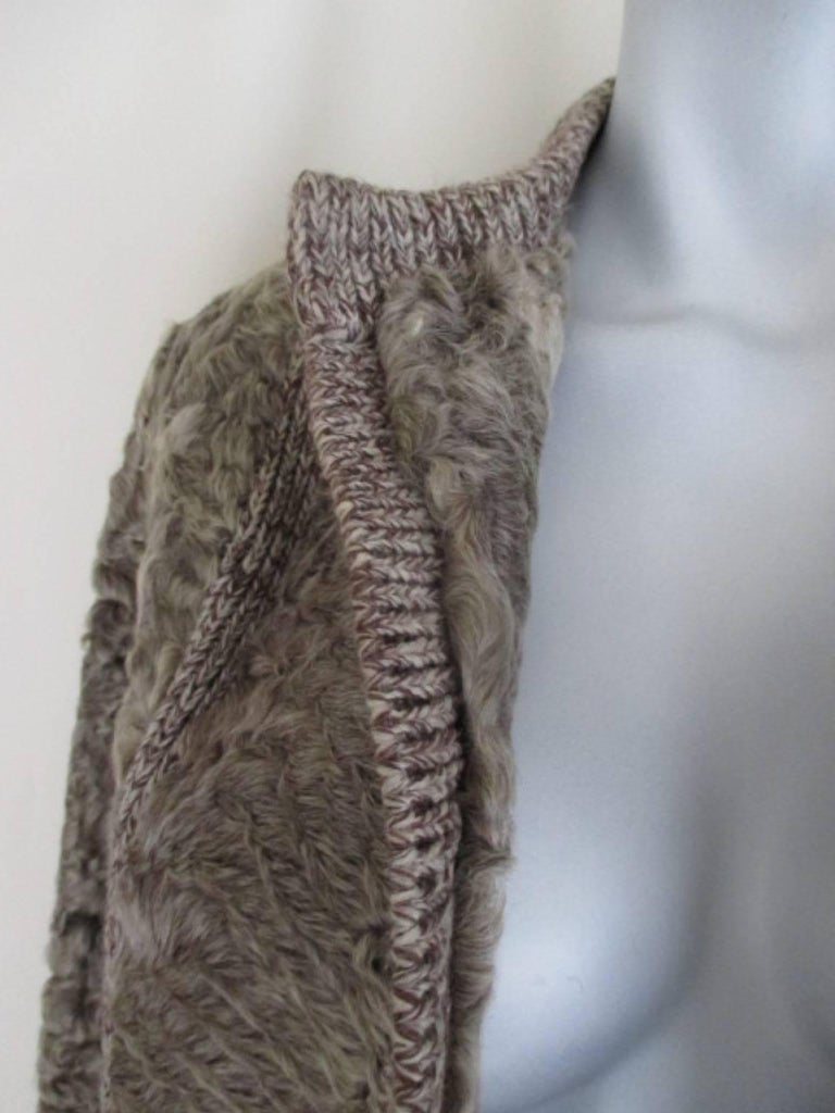 Knitted Jacket with Karakul Lamb Fur at 1stDibs