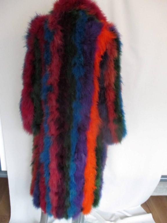Extravagant rainbow ostrich feather fur coat at 1stDibs