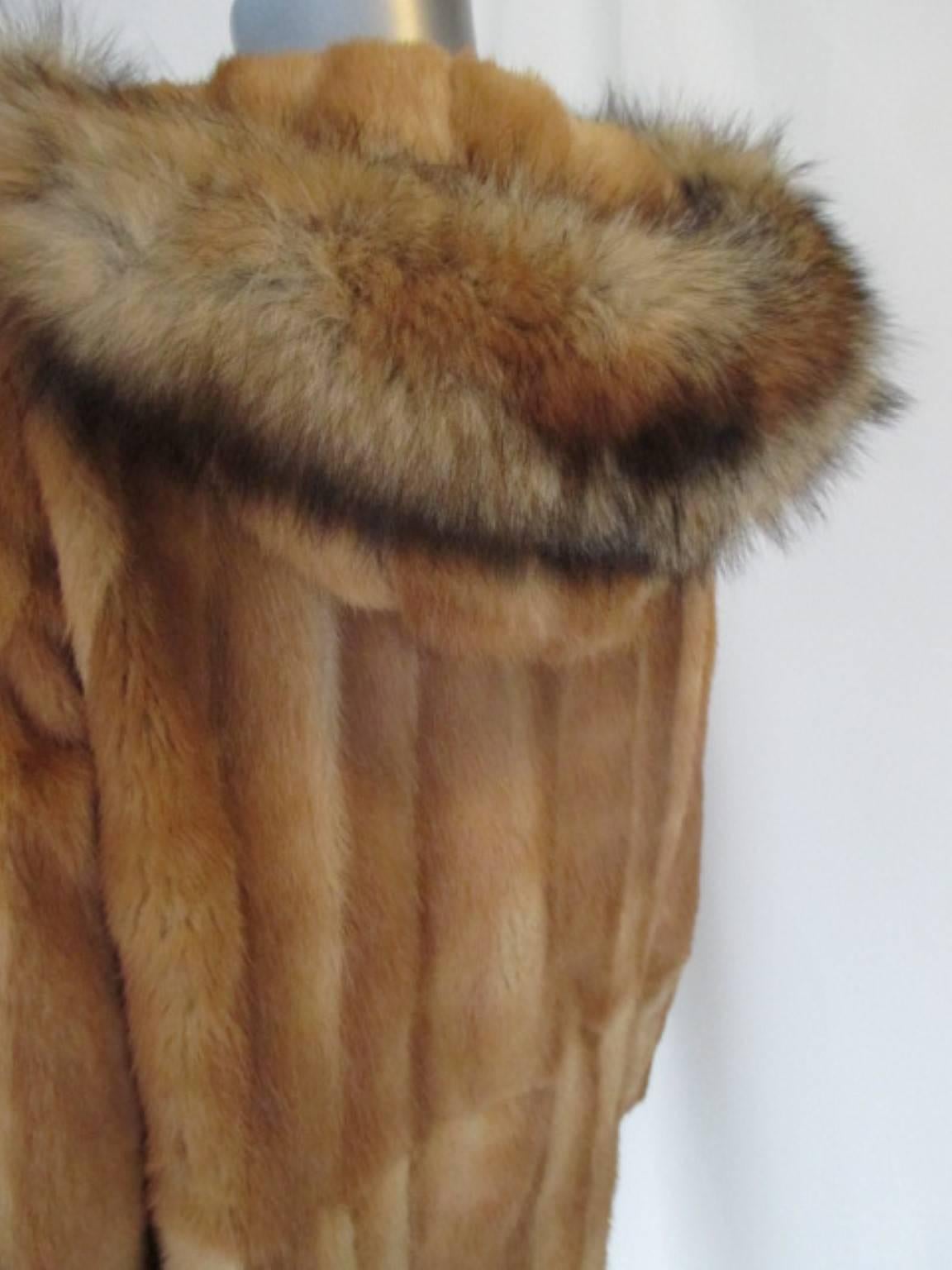 exclusive hooded fur coat with fox ruff at 1stDibs | fur ruff