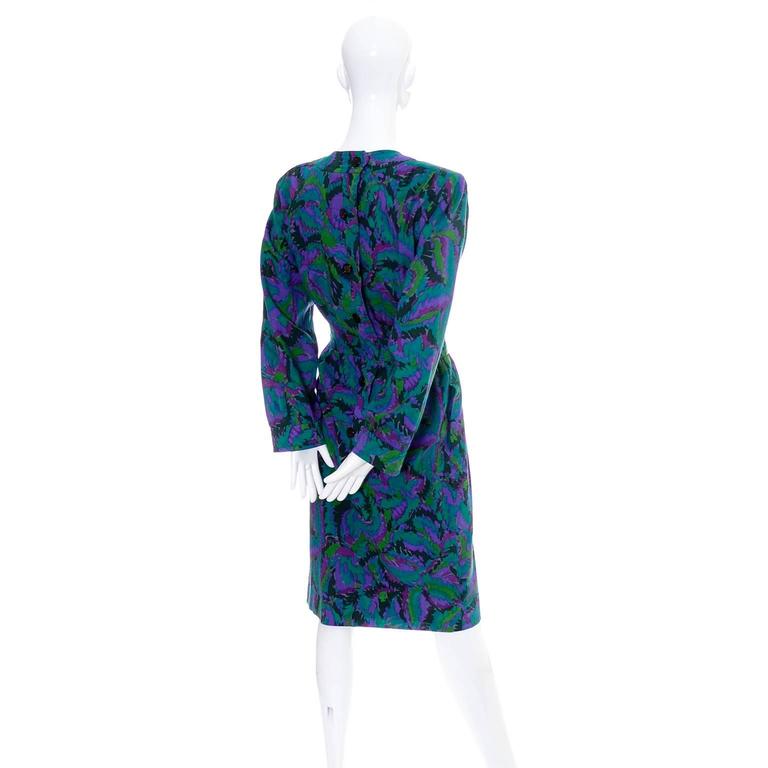 YSL Vintage Dress Saint Laurent Rive Gauche Jewel Tones France 36 at ...