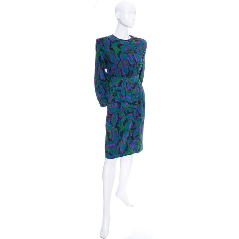 YSL Vintage Dress Saint Laurent Rive Gauche Jewel Tones France 36 at ...