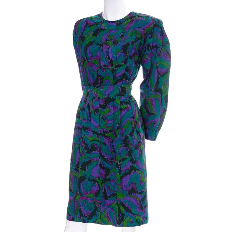 YSL Vintage Dress Saint Laurent Rive Gauche Jewel Tones France 36 at ...