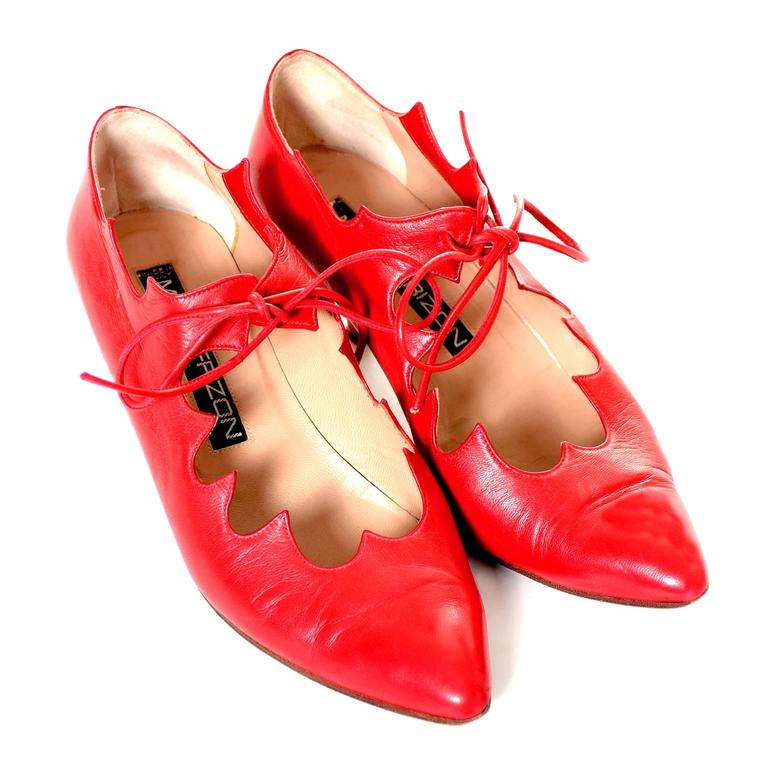 Vintage Maud Frizon Shoes Kitten Heels 1980s Ties Scalloped Italy Size ...