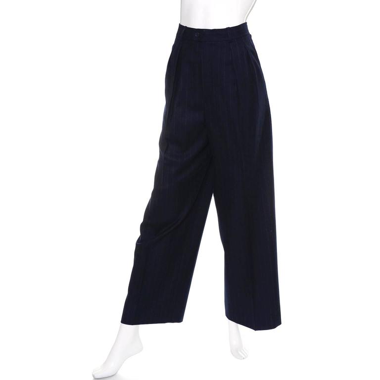 Yves Saint Laurent YSL Vintage Pinstripe Trouser Pant Suit in Cashmere ...