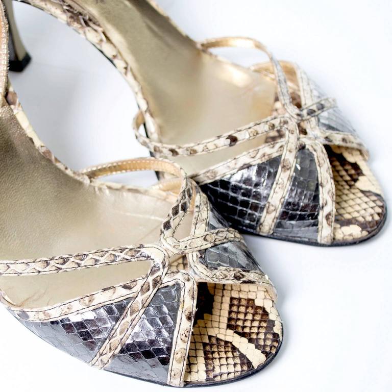 Dolce and Gabbana Python Snakeskin Shoes 36.5 Slingback at 1stDibs ...