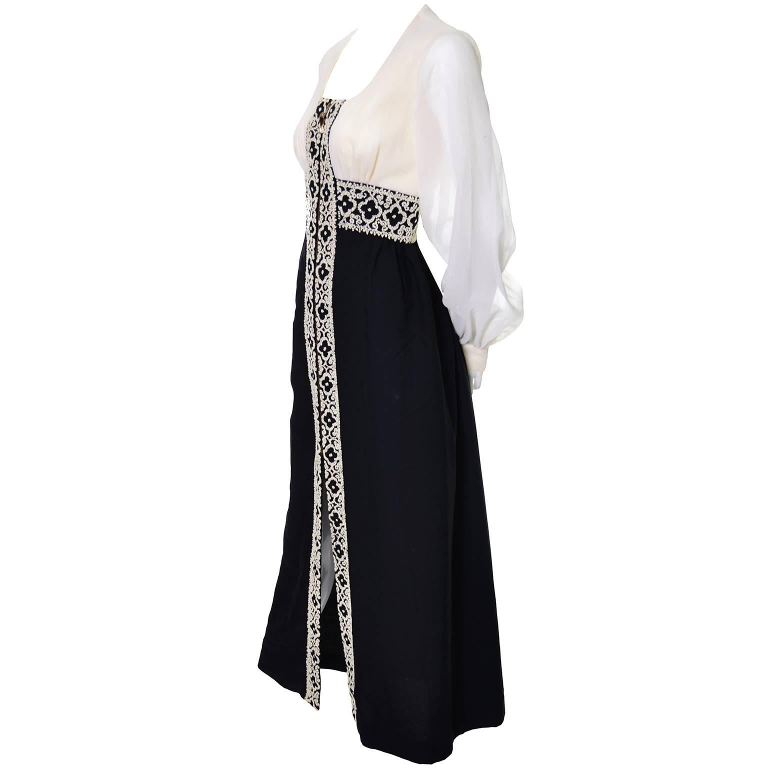 1950's Henri Bendel Black Satin and Lace Halter Top Evening Gown at ...