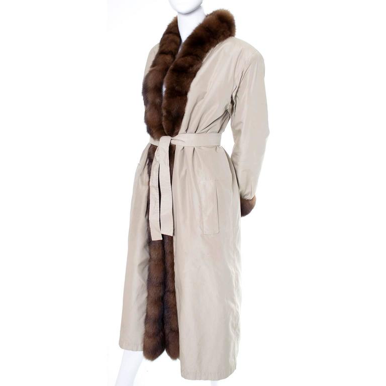 YSL Vintage Raincoat Fur Lined Trench Coat Yves Saint Laurent Fourrures ...