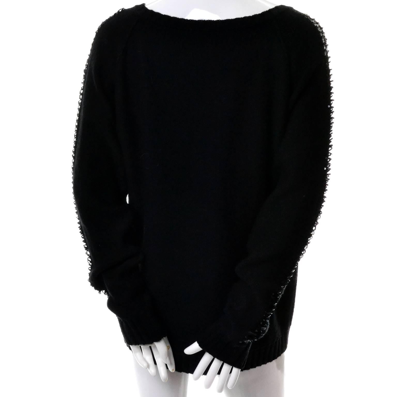 Sonia Rykiel Vintage Sweater With Sequins and Peek A Boo Sleeves Made ...