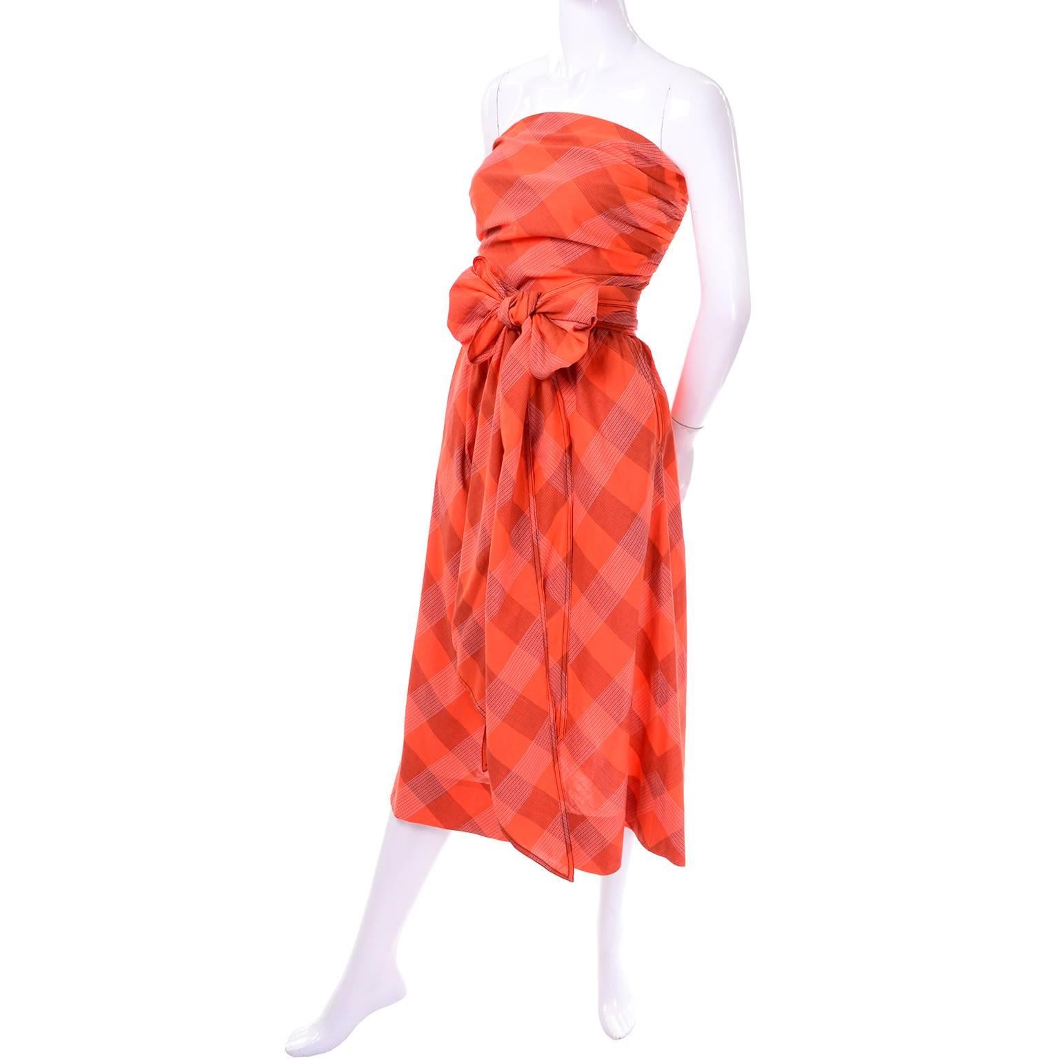 Vintage Claire McCardell Strapless Sundress Dress for Townley in Orange ...