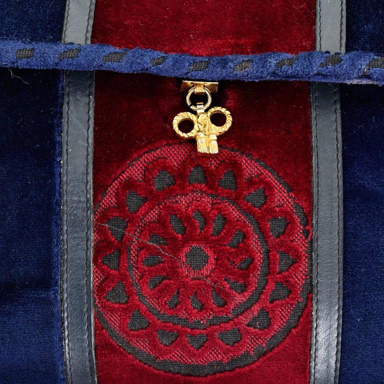 Rare 1960s L Righini Via Condotti Roma Blue and Burgundy Vintage ...