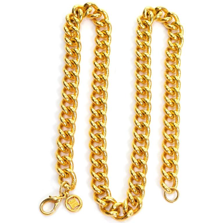 Givenchy Heavy Gold Link Chain Vintage Necklace at 1stDibs | givenchy ...