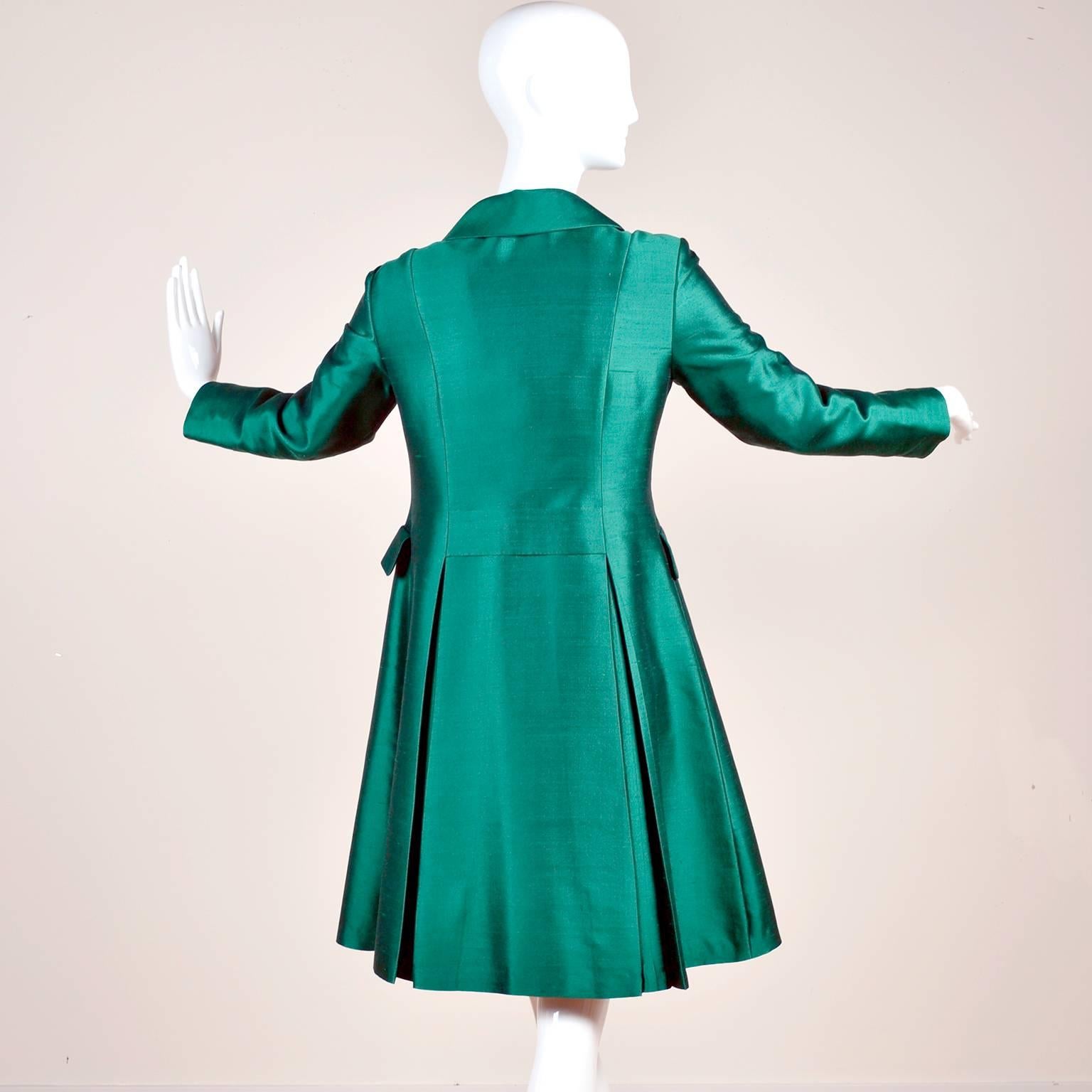 1960s Maxine California Green Evening Coat With Rhinestone Buttons at ...