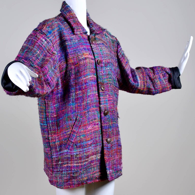 1980s Vintage Jacket in Multi Colored Silk Tweed For Sale at 1stDibs ...
