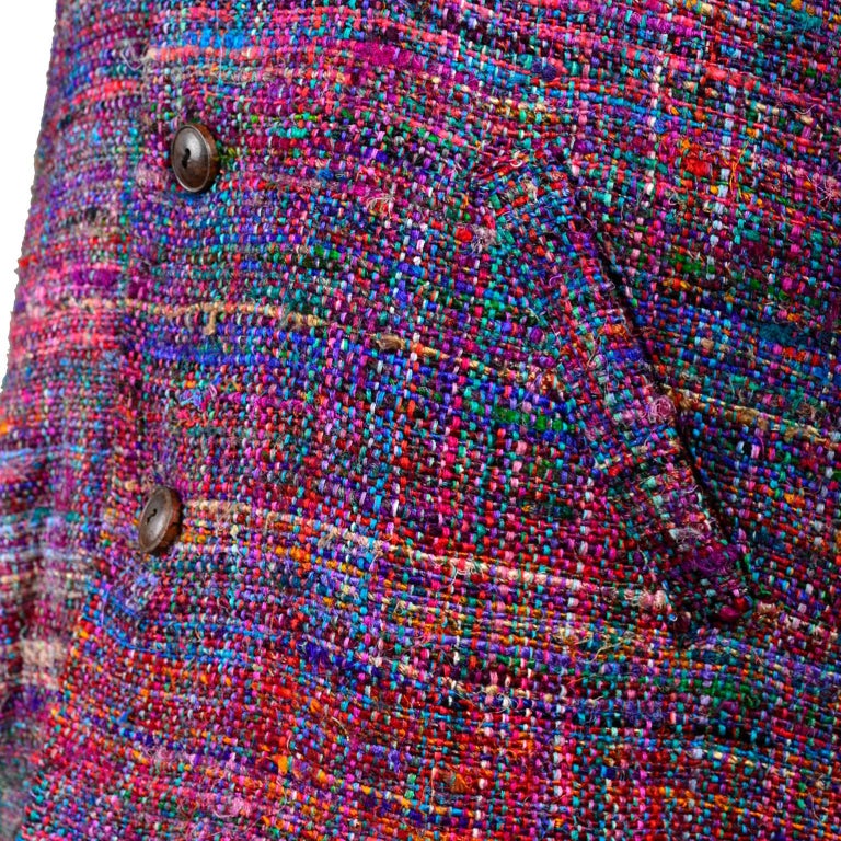 1980s Vintage Jacket in Multi Colored Silk Tweed For Sale at 1stDibs ...