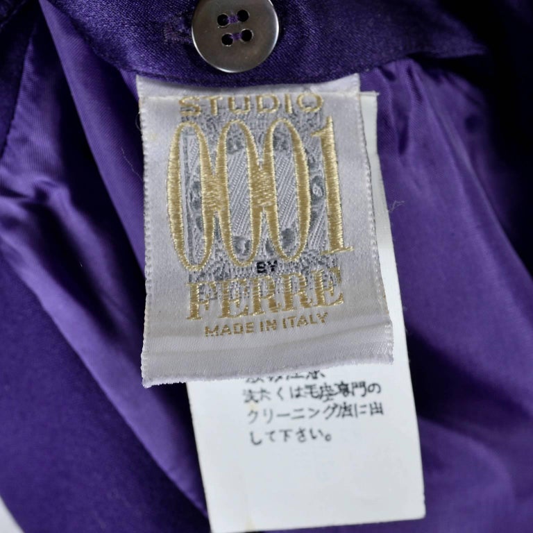 Ferre Italy Purple Wool 1990s Vintage Dress with Scarf M/L For Sale at ...