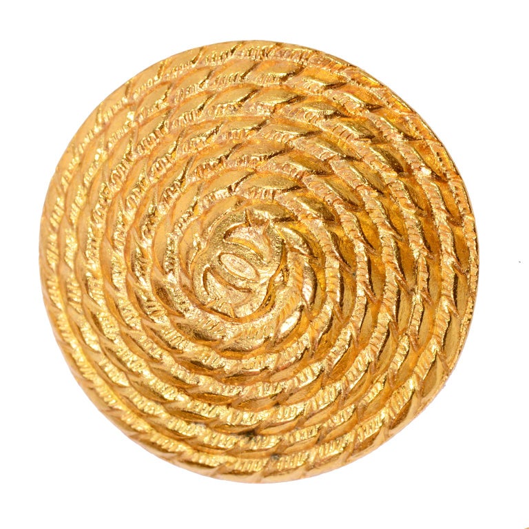 Giant Chanel Gold Metal Buttons Twisted Rope Design Set of 8 Numbered ...