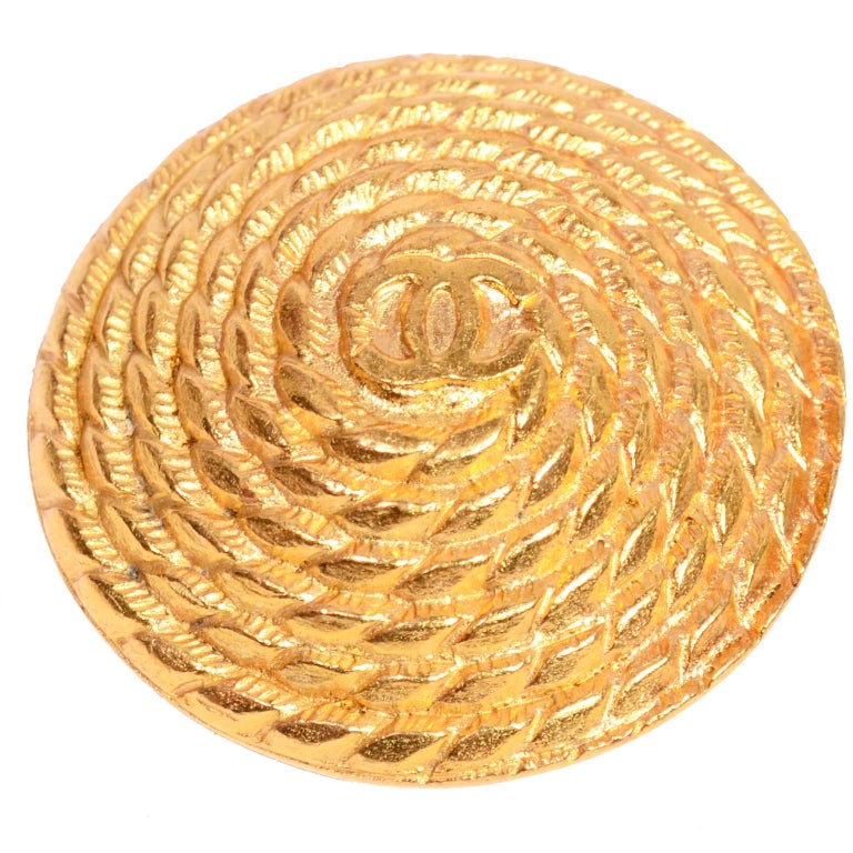 Giant Chanel Gold Metal Buttons Twisted Rope Design Set of 8 Numbered ...