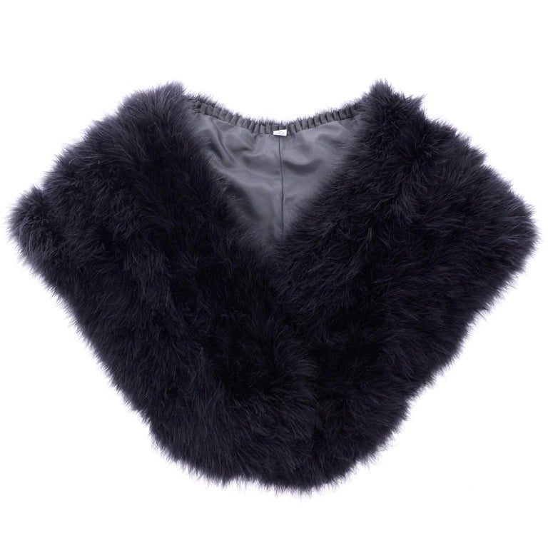 Vintage Black Marabou Feather Stole Evening Wrap at 1stDibs | marabou stole