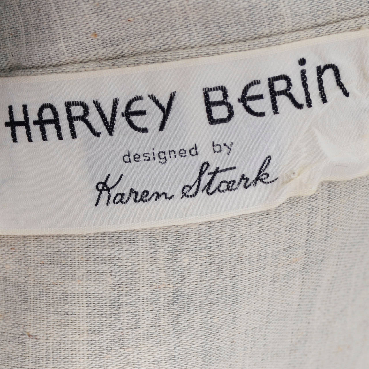 1950s Harvey Berin Karen Stark Vintage Dress in Blue Satin Beaded W ...