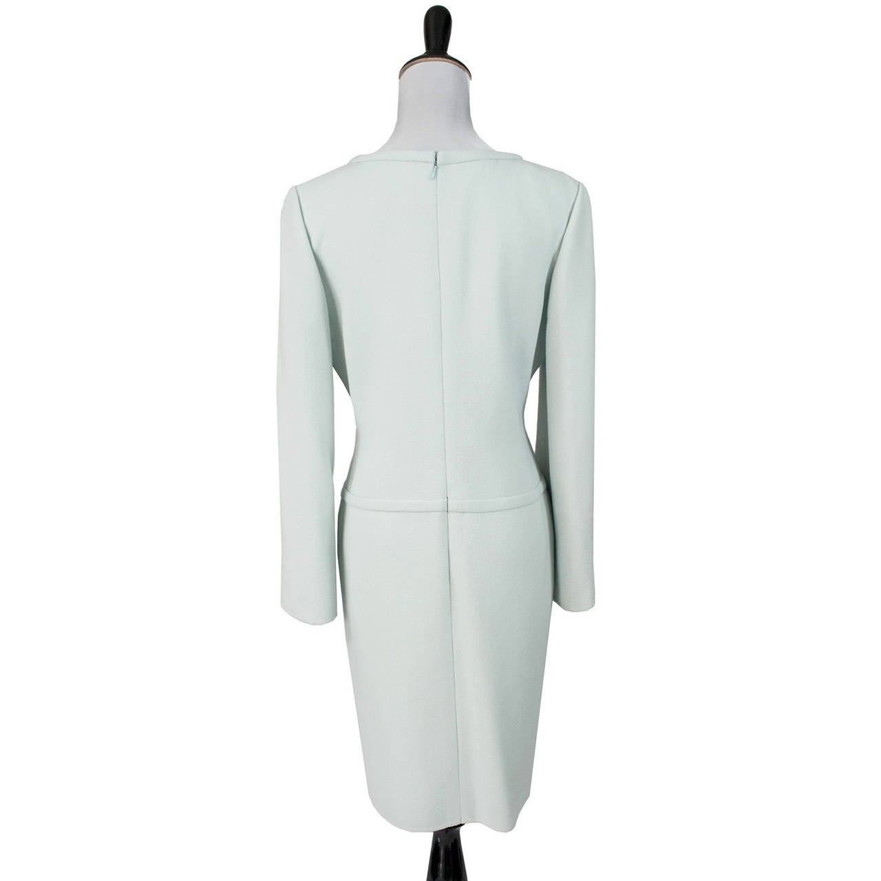 Bill Blass Vintage Dress Blue Wool Crepe Early 1970s Mint Condition For