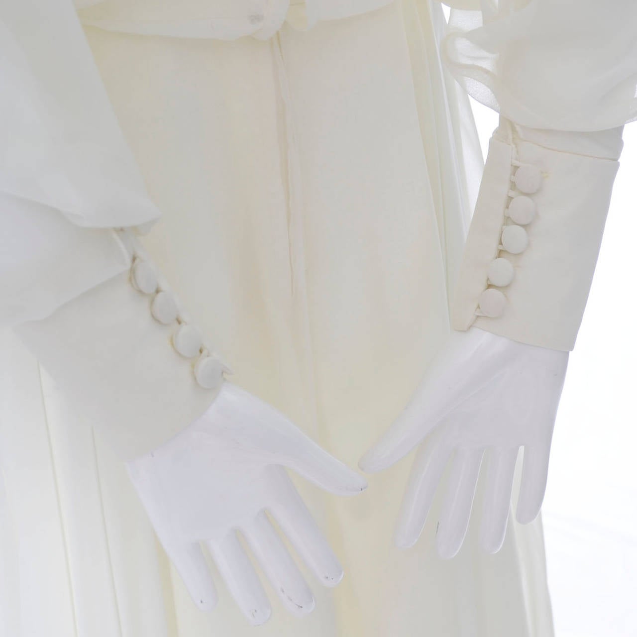 1970s Vintage Jean Varon John Bates Chiffon Designer Dress Batwing ...