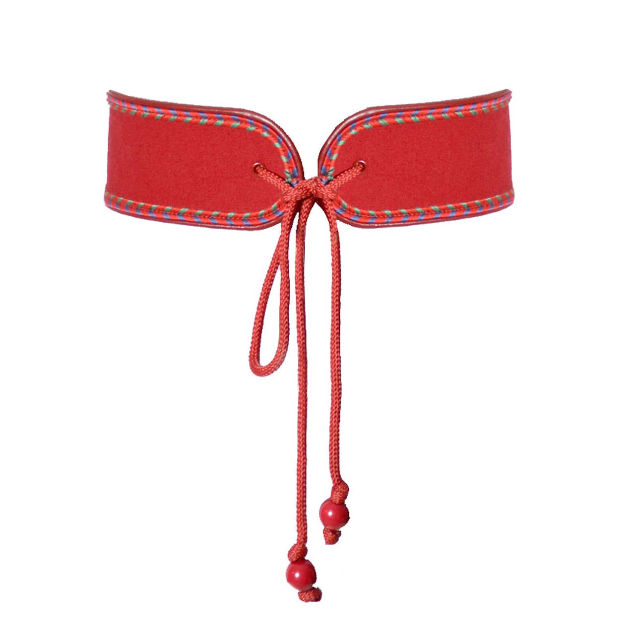 Yves Saint Laurent Vintage YSL Red Corset Belt Russian Peasant ...