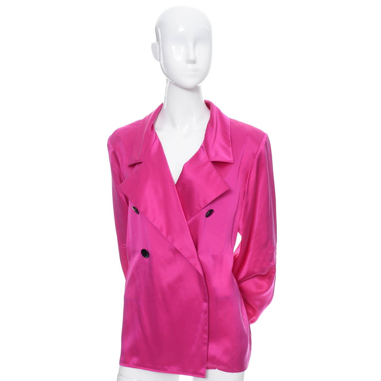 Yves Saint Laurent Pink Silk Vintage Blouse YSL Rive Gauche Top at 1stDibs