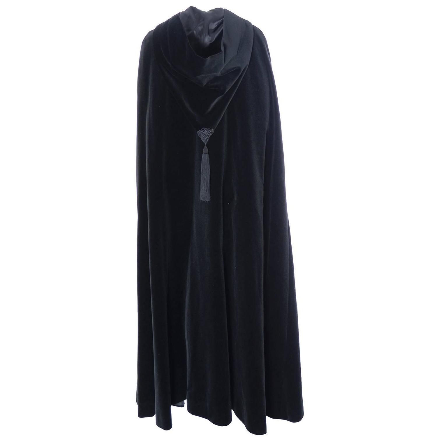 YSL Yves Saint Laurent Rive Gauche Vintage Opera Cape Hooded Black ...